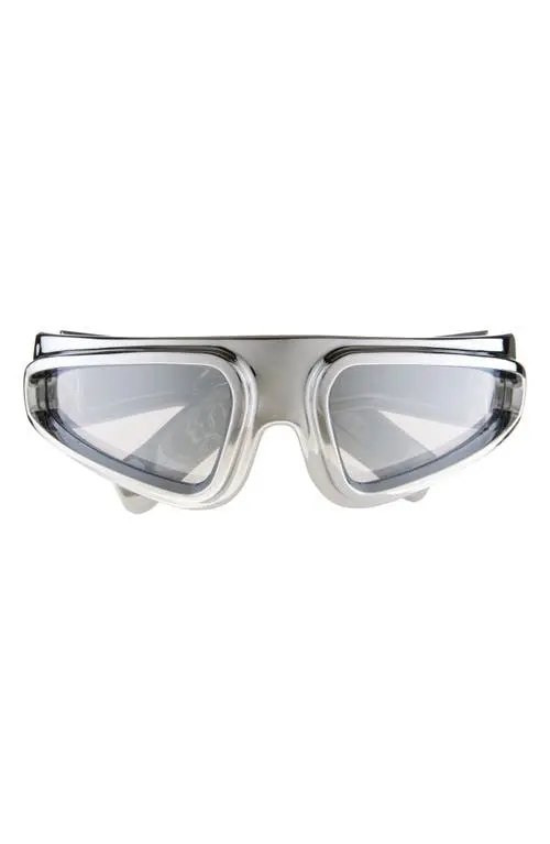 Rick Owens Ryder Wraparound Shield Sunglasses - Silver Temple/silver Lens