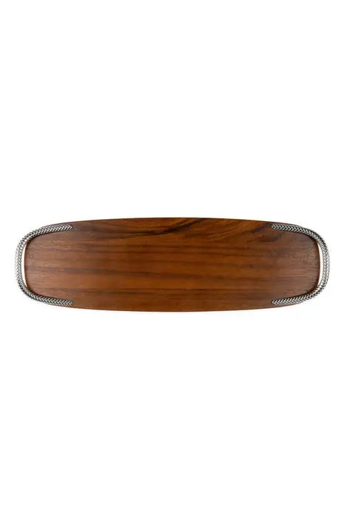 NAMBE Wood Cheeseboard Tray With Handles - Brown