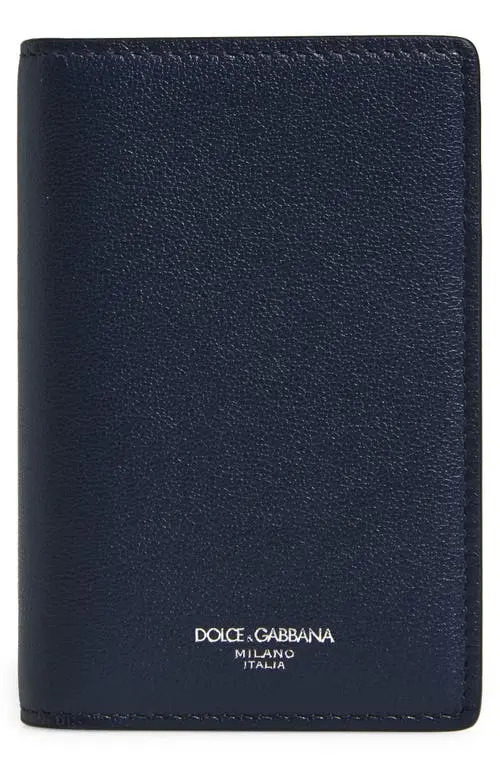 Dolce & Gabbana Vit.cali Leather Card Holder - 80658 Blue Scuro