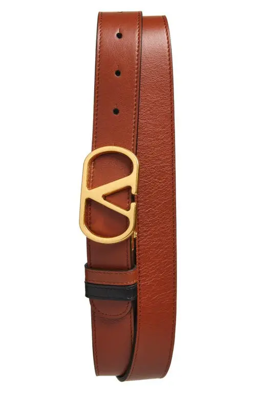 Valentino Garavani Vlogo Signature Reversible Belt - Brown/black