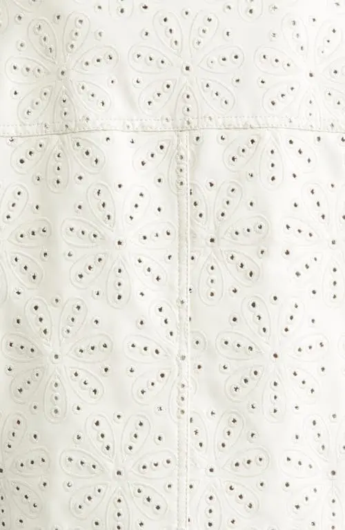 Cinq À Sept Holly Embroidered Faux Leather Jacket - Ivory