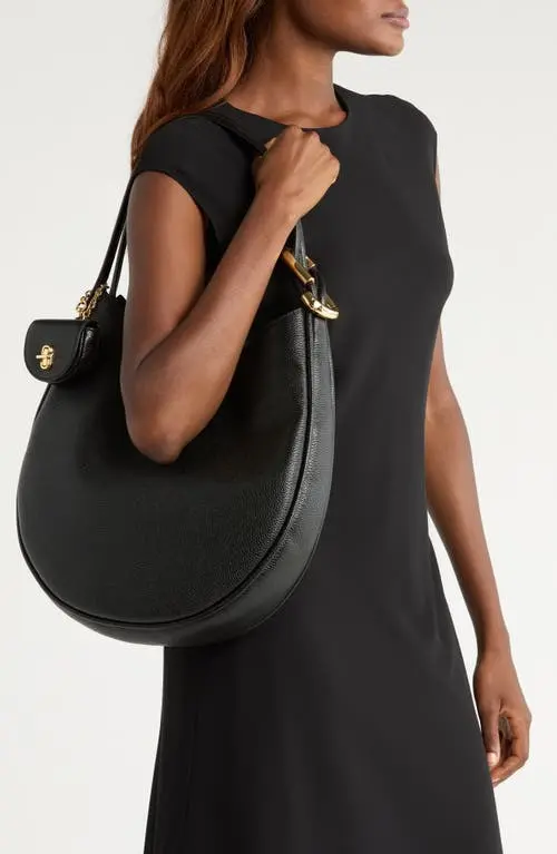 Marc Jacobs Large The Crescent Leather Shoulder Bag - Black