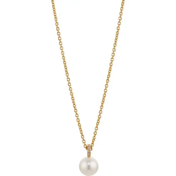 Nadri Freshwater Pearl Pendant Necklace - Pearl/gold