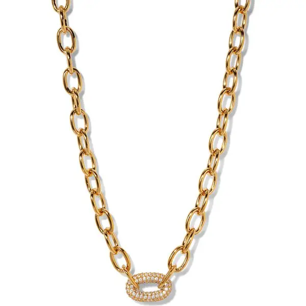 Nadri Alma Pavé Link Necklace - Gold