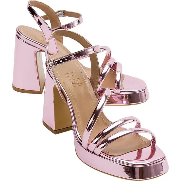 PROLOGUE SHOES Heas Platform Sandal - Pink Faux Leather
