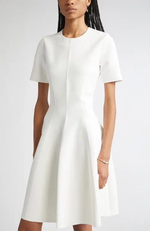 Alexander McQueen Jersey Fit & Flare Dress - Ivory