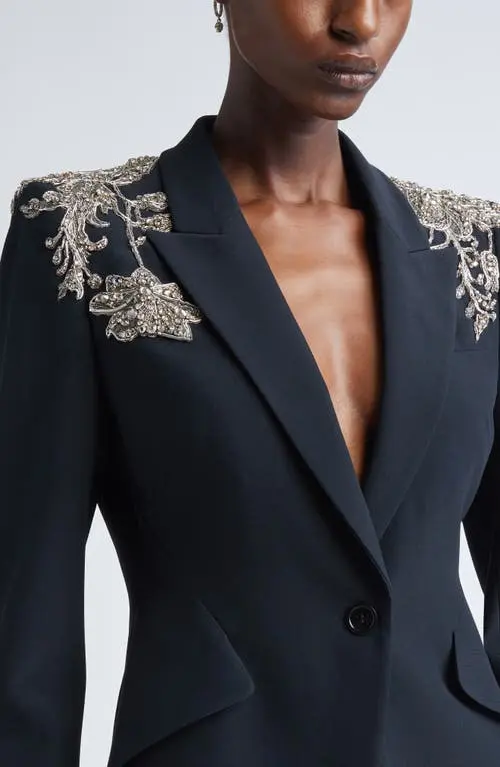 Alexander McQueen Peak Shoulder Cutaway Blazer