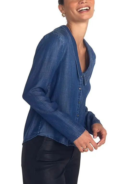 Bella Dahl Puritan Collar Chambray Shirt