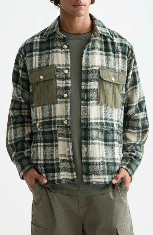 Scotch & Soda Plaid Patchwork Regular Fit Button-up Shirt