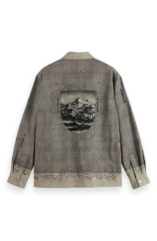 Scotch & Soda Map Graphic Snap-up Overshirt