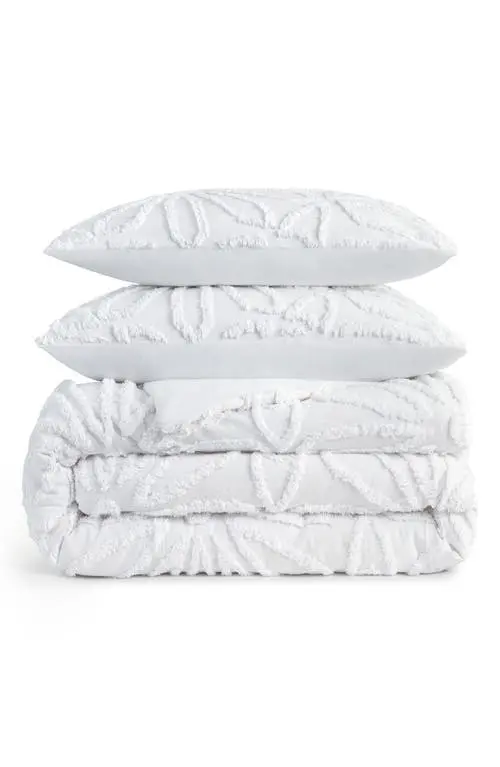 PERI HOME Chenille Medallion Duvet & Sham Set - White