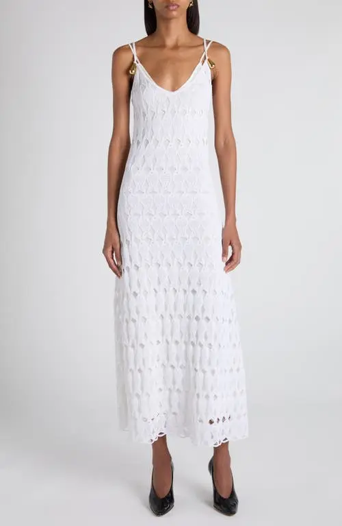 Bottega Veneta Cotton And Silk Fish Lace Slipdress - 9071 Chalk