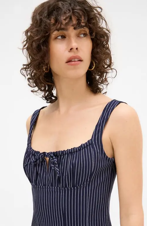 BDG URBAN OUTFITTERS Pinstripe Pleated Minidress