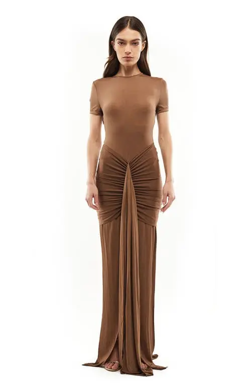 MOTHER OF ALL Viola T-shirt Maxi Dress - Brown