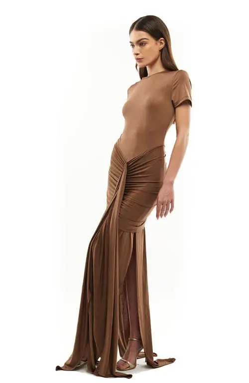 MOTHER OF ALL Viola T-shirt Maxi Dress - Brown