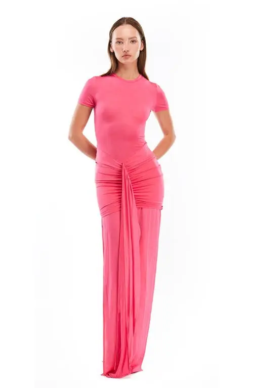MOTHER OF ALL Viola T-shirt Maxi Dress - Fushia