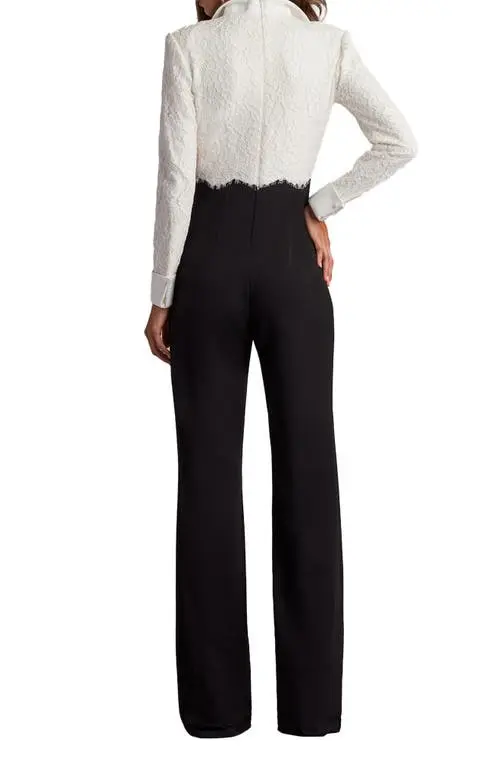 Tadashi Shoji Cotton Blend Lace & Crepe Jumpsuit
