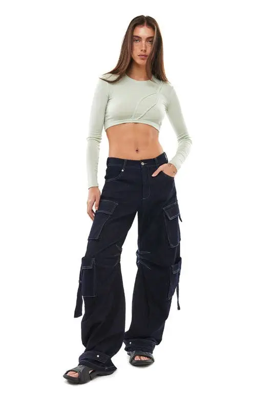MOTHER OF ALL Pepper Crop Top - Turquoise