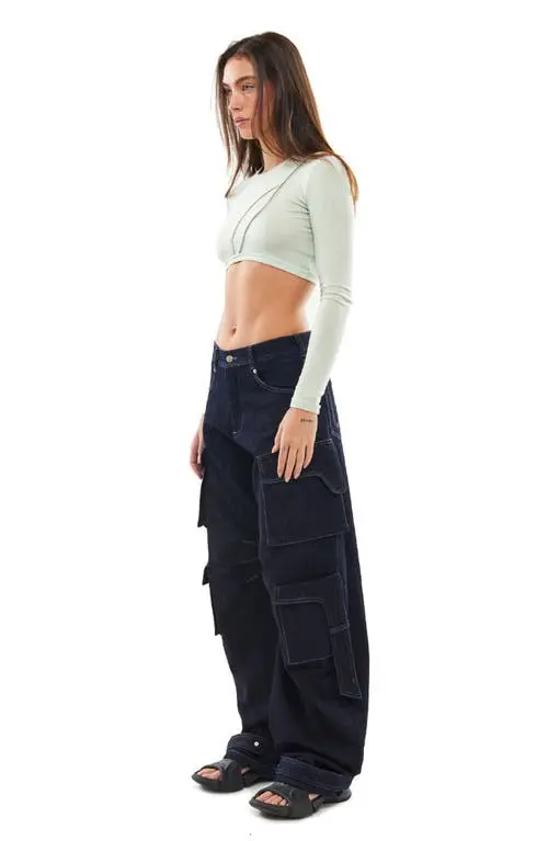 MOTHER OF ALL Pepper Crop Top - Turquoise