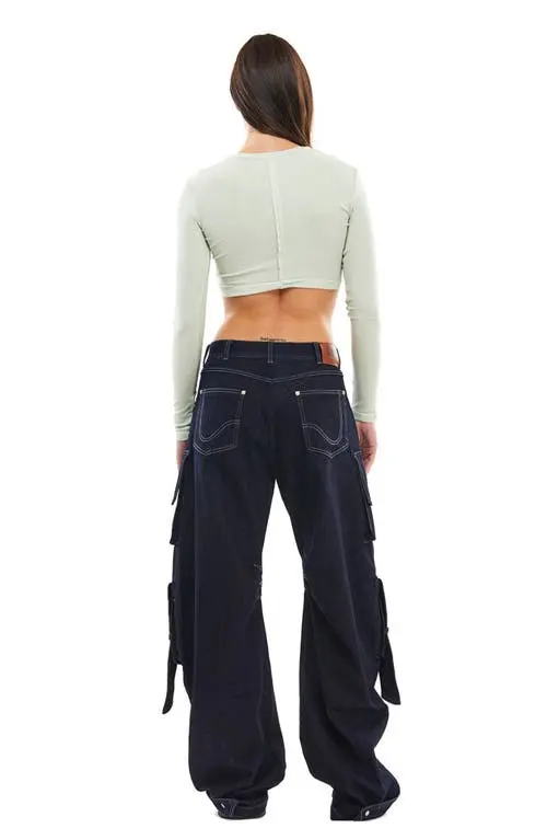 MOTHER OF ALL Pepper Crop Top - Turquoise
