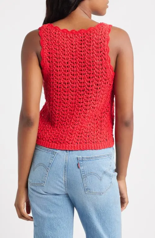 Topshop Open Stitch Cotton Sweater Tank