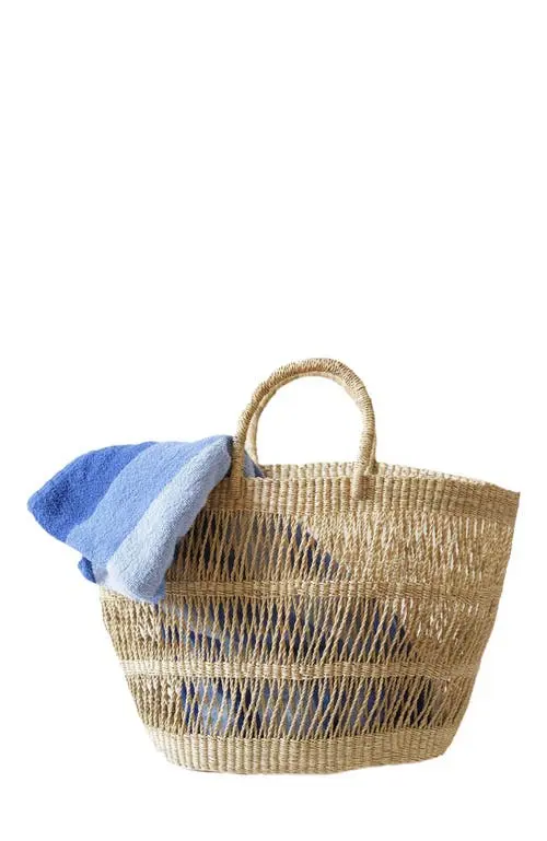 INDEGO AFRICA Large Open Weave Bolga Tote - Natural