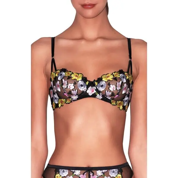 FLEUR DU MAL Eden Balconette Bra - Black