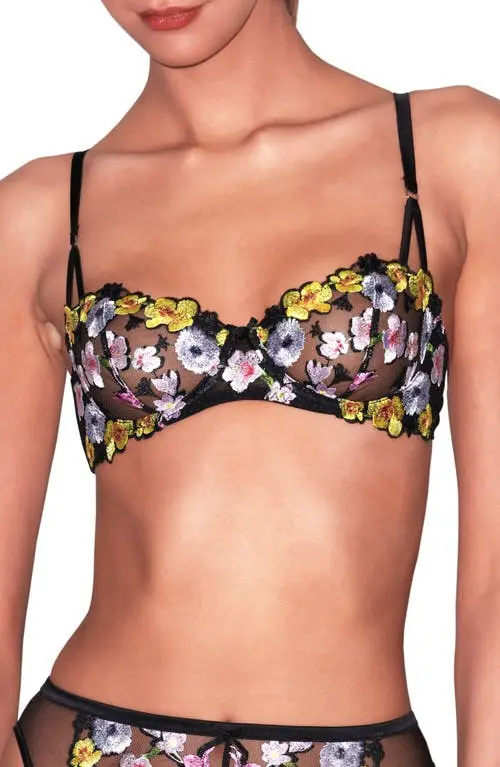 FLEUR DU MAL Eden Balconette Bra - Black