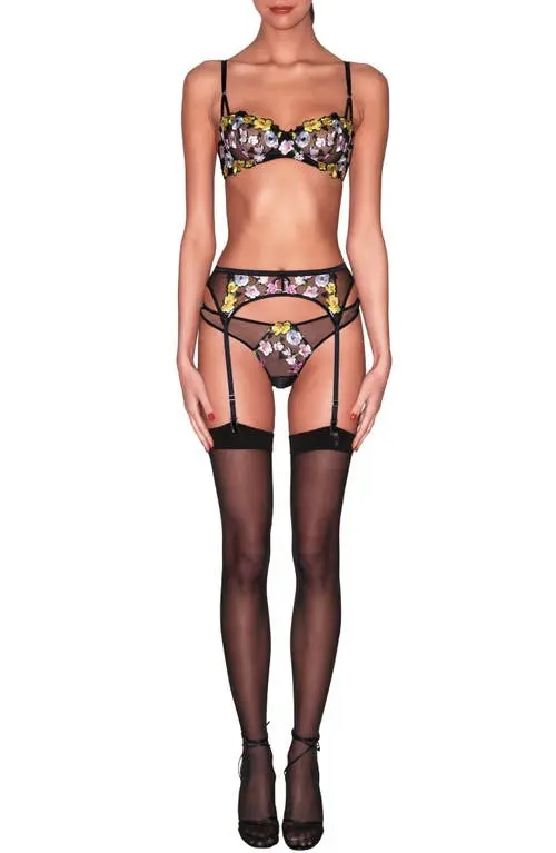 FLEUR DU MAL Eden Balconette Bra - Black