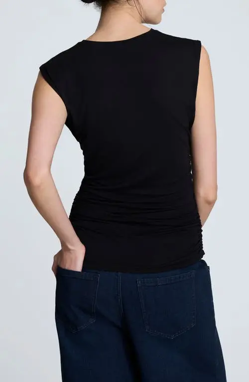 KENNETH COLE Ruched Sleeveless Knit Top