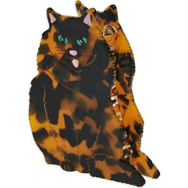 SOLAR ECLIPSE Hand-painted Persian Cat Claw Clip - Tortoise