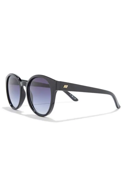 Le Specs Paramount 53mm Gradient Round Sunglasses - Black/smoke Grad