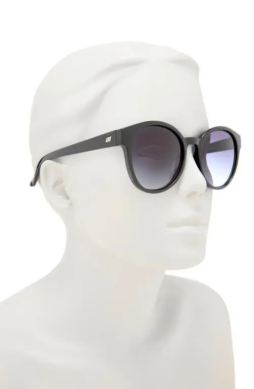 Le Specs Paramount 53mm Gradient Round Sunglasses - Black/smoke Grad
