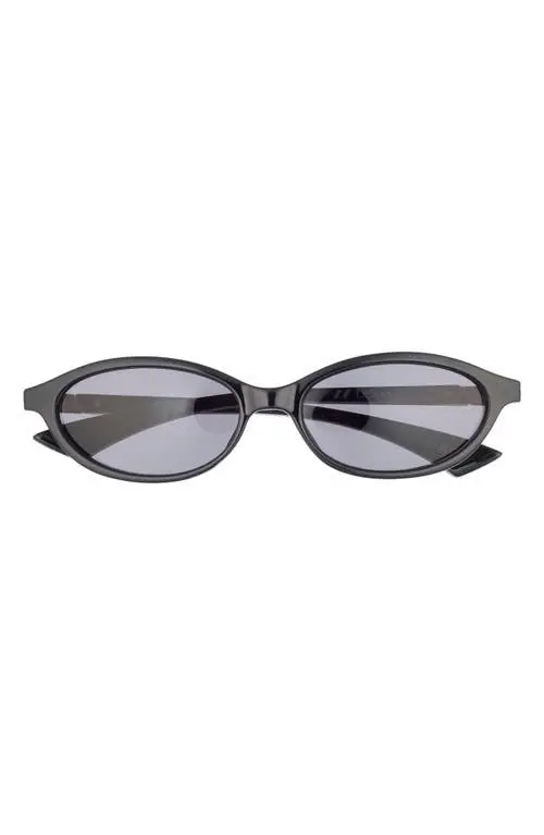 Le Specs Duskfall 55mm Oval Sunglasses - Black/smoke Mono