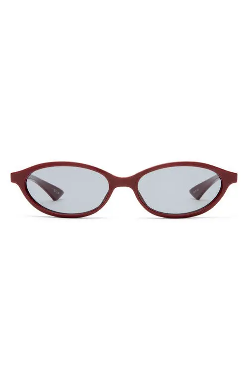 Le Specs Duskfall 55mm Oval Sunglasses - Merlot/smoke Tint