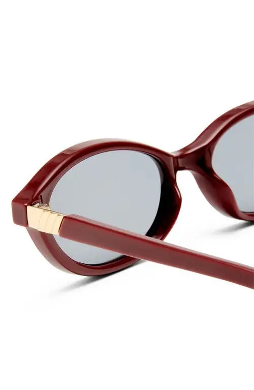 Le Specs Duskfall 55mm Oval Sunglasses - Merlot/smoke Tint