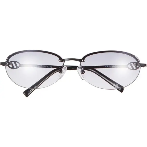 Le Specs Slinky 62mm Oval Sunglasses - Black