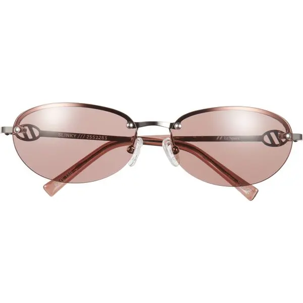 Le Specs Slinky 62mm Oval Sunglasses - Silver