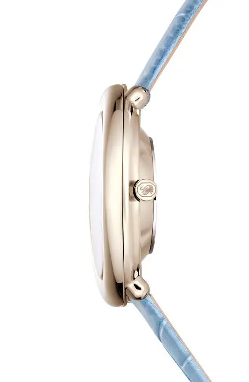 SWAROVSKI Imber Oval Leather Strap Watch - Blue