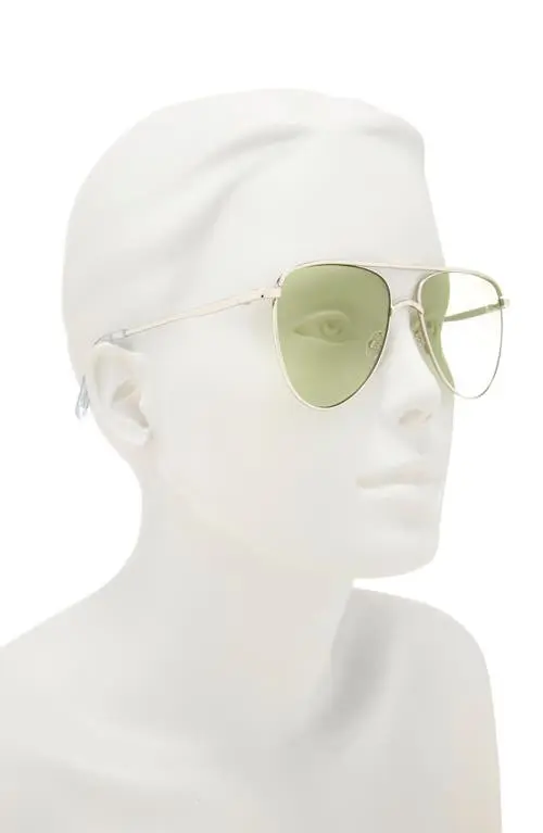Le Specs The Duke 57mm Aviator Sunglasses - Silver