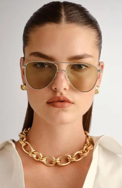 Le Specs The Duke 57mm Aviator Sunglasses - Silver