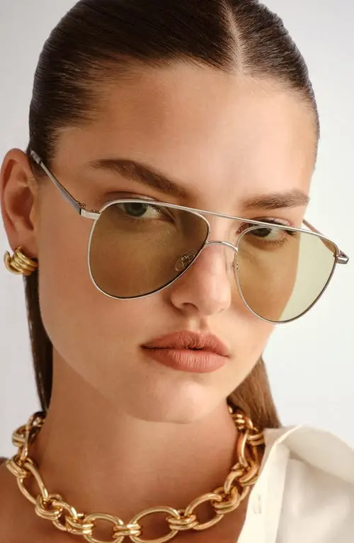 Le Specs The Duke 57mm Aviator Sunglasses - Silver