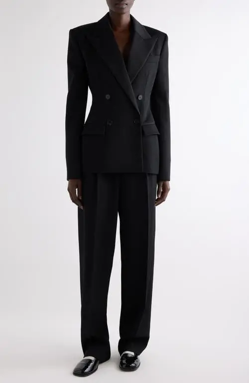 Givenchy Double Pleat Low Waist Wool Pants - Black