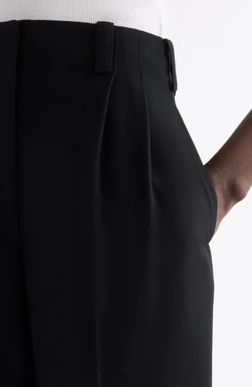 Givenchy Double Pleat Low Waist Wool Pants - Black