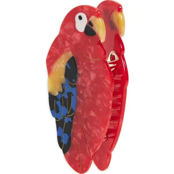 SOLAR ECLIPSE Hand-painted Parrot Claw Clip - Red