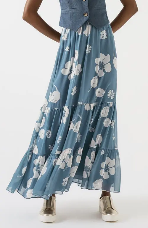LK BENNETT Rumi Floral Tiered Maxi Skirt