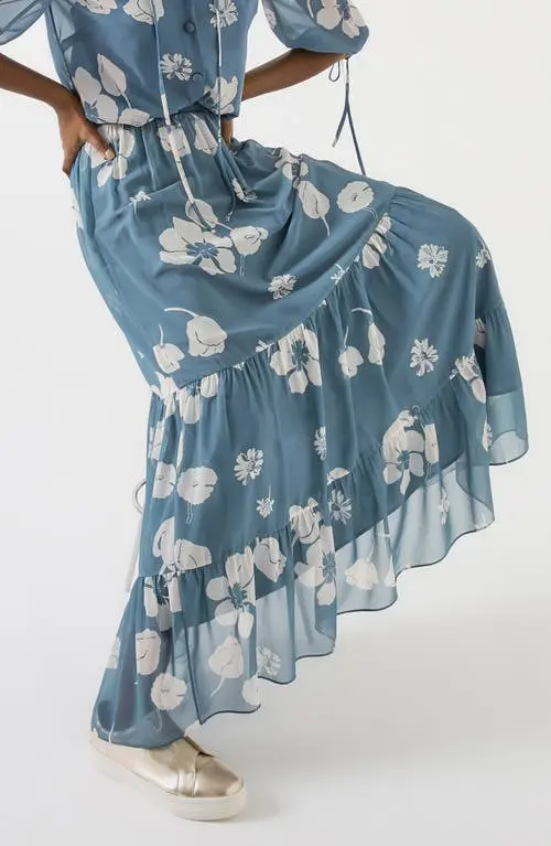 LK BENNETT Rumi Floral Tiered Maxi Skirt