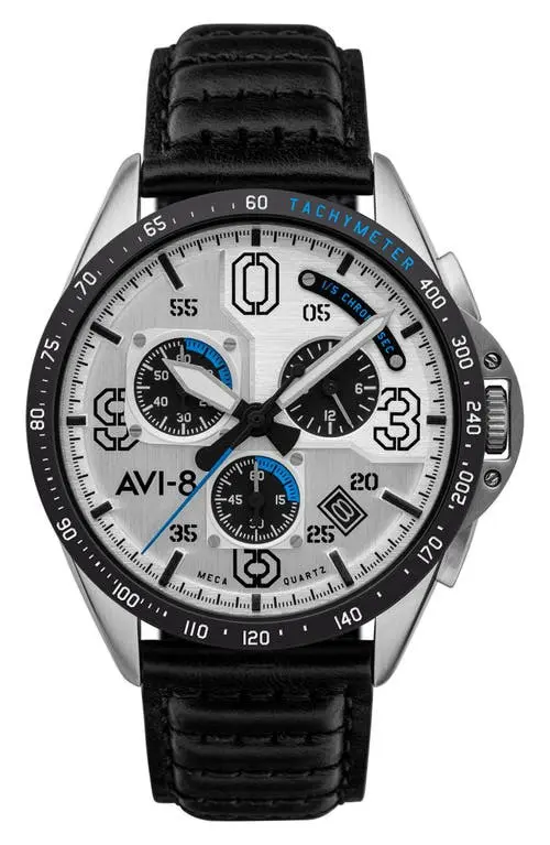 AVI-8 P-51 Mustang Blakeslee Chronograph Strap Watch - White