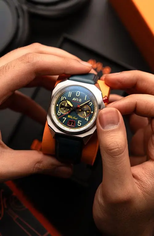AVI-8 Bell X-1 Machbuster Chronograph Watch - Blue