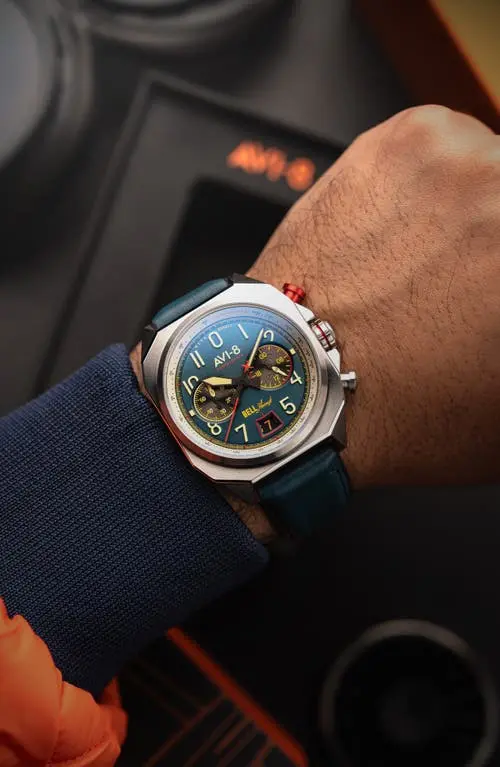 AVI-8 Bell X-1 Machbuster Chronograph Watch - Blue